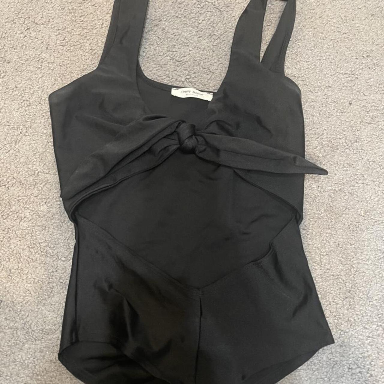 Brand new black stretchy body suit with front... - Depop