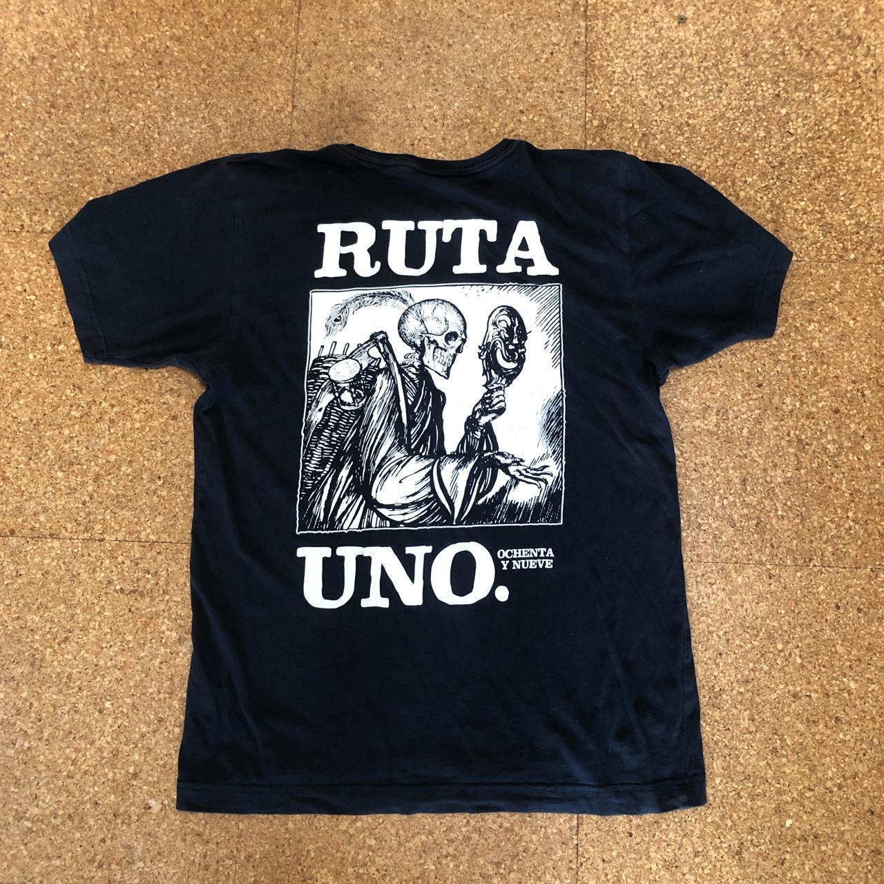 route one t shirt with cool ruta uno graphic on back... - Depop