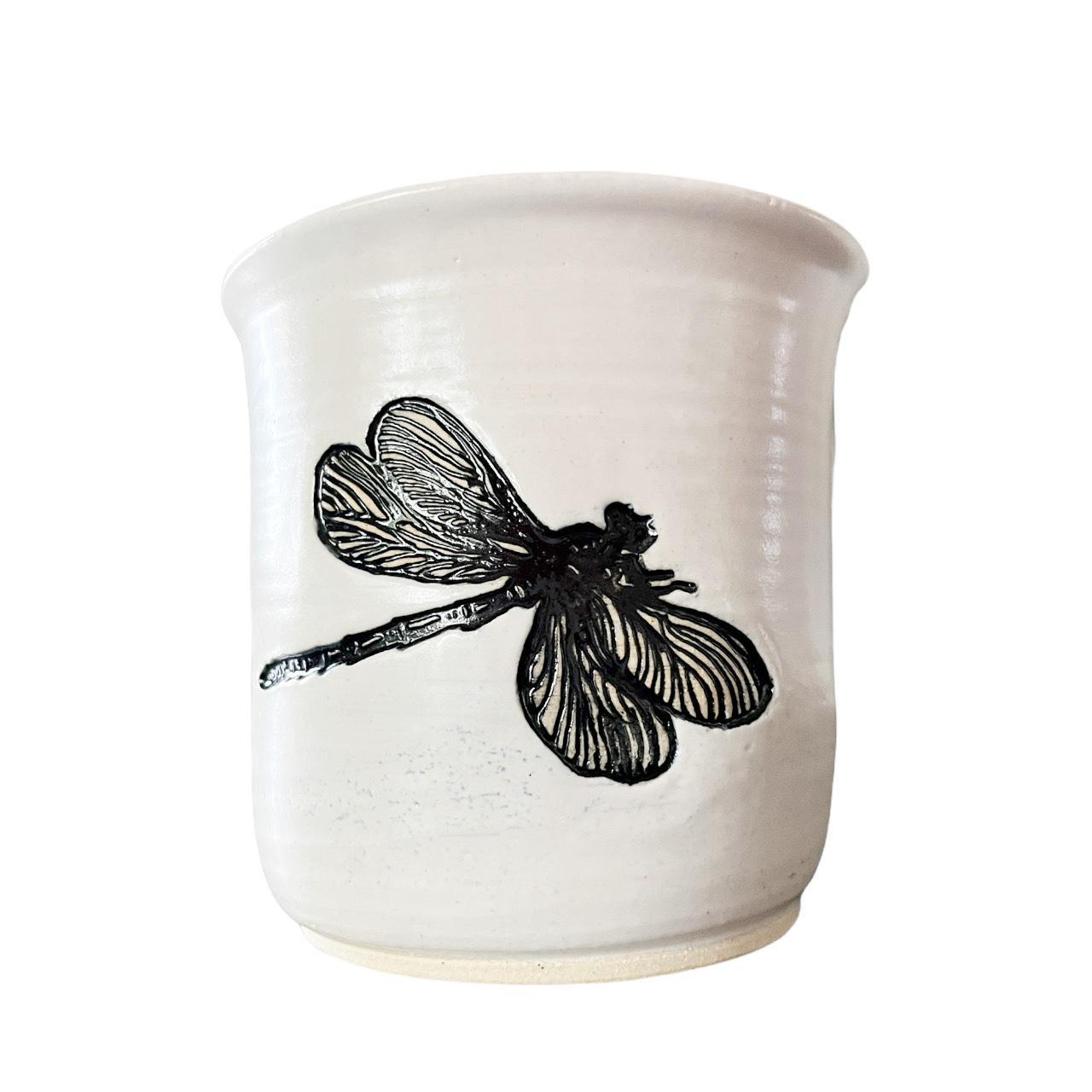 Handmade large pottery dragon fly mug Make a great... - Depop
