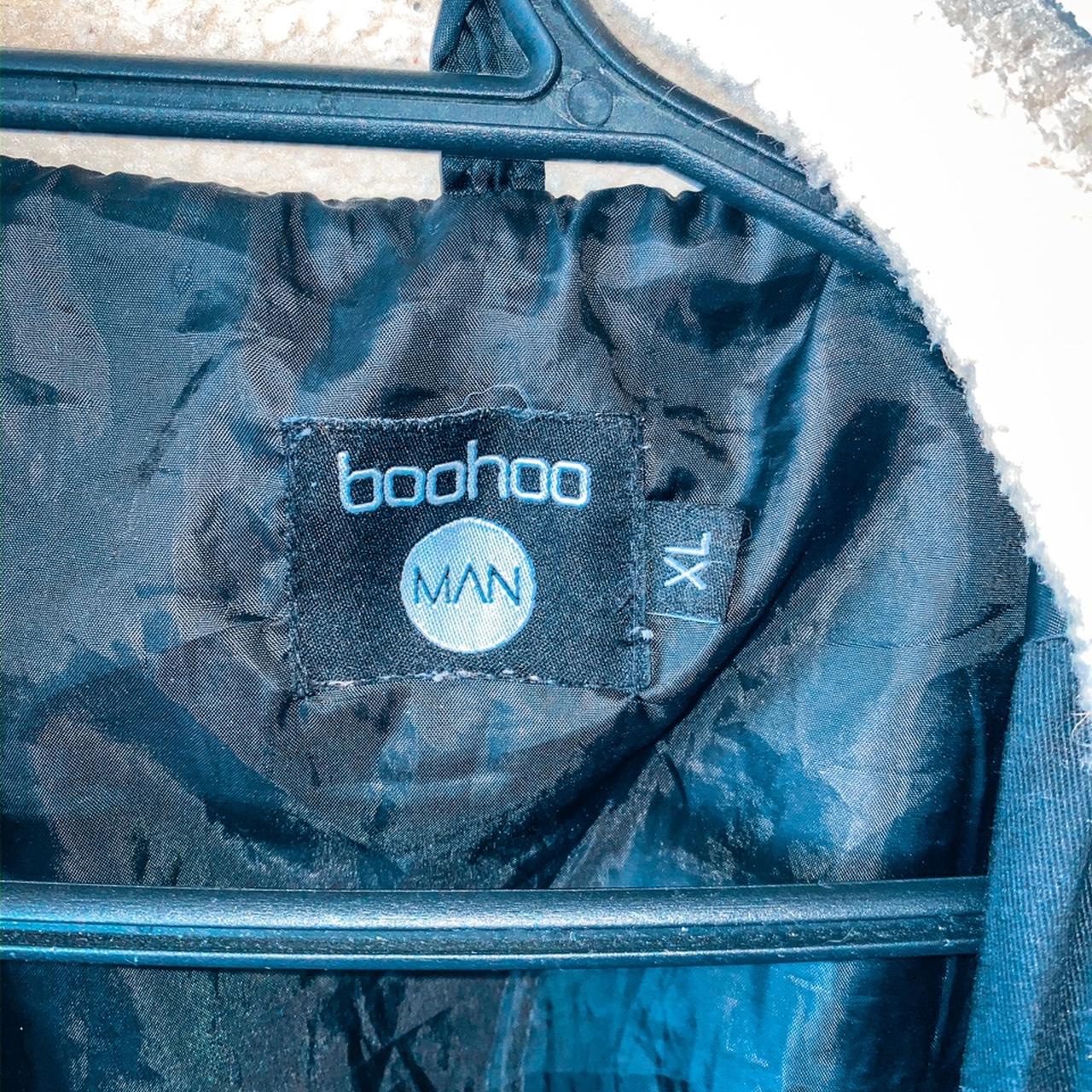 Classic black shearling collar boohoo MAN bomber... - Depop