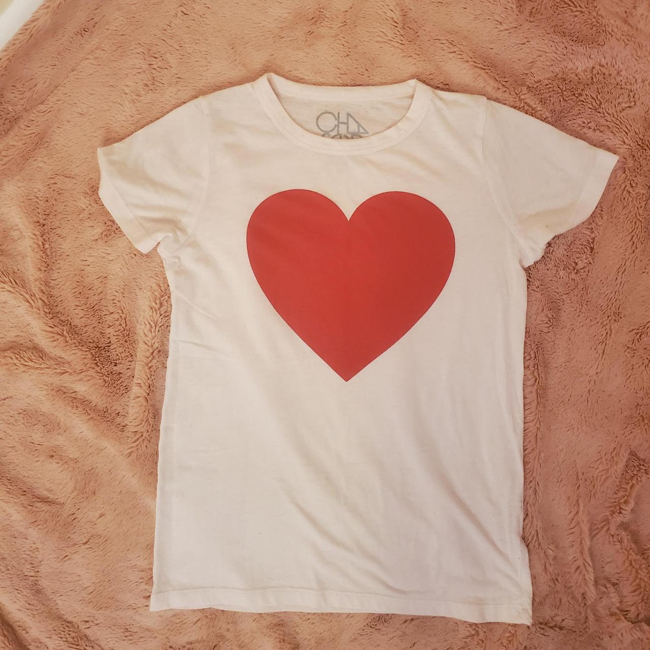 Chaser heart tee. Super cute, light and soft.... - Depop