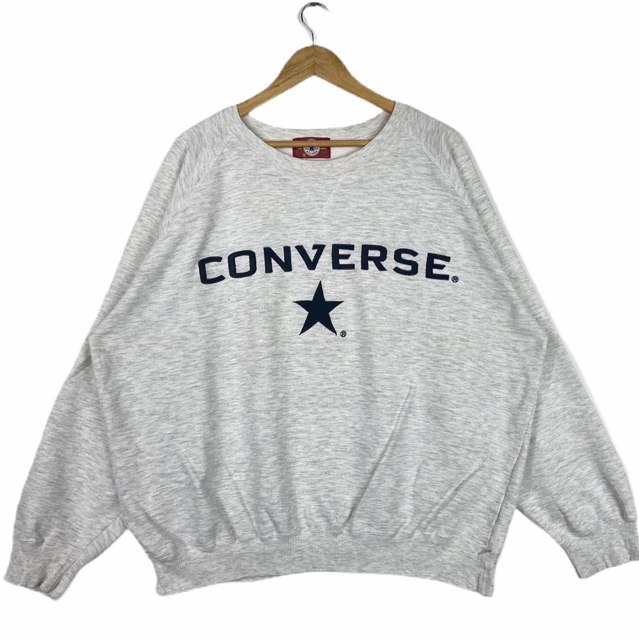 Vintage CONVERSE Sweatshirt Big Logo Embroidered... | Depop