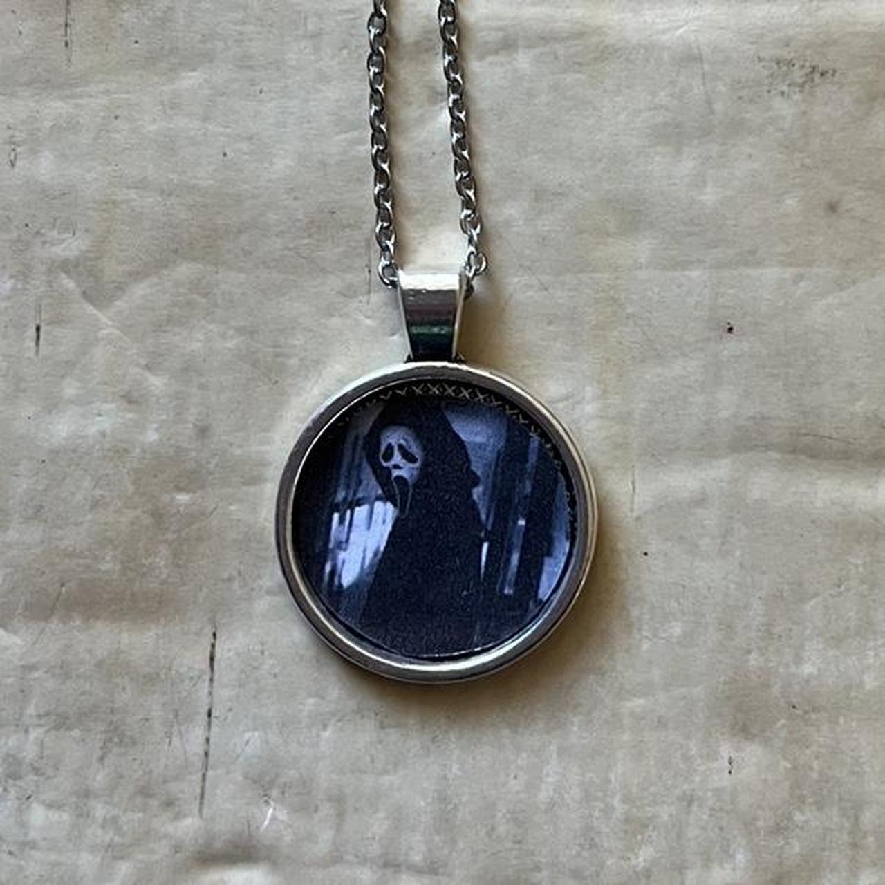 Ghostface from Scream Framed Necklace - pendant is... - Depop