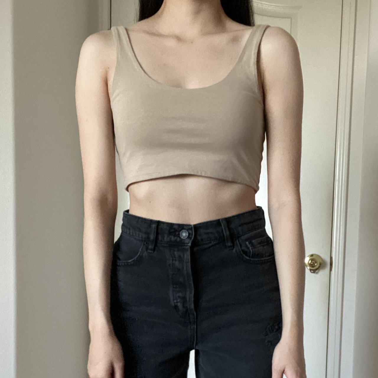 Cotton On Women's Tan Crop-top | Depop