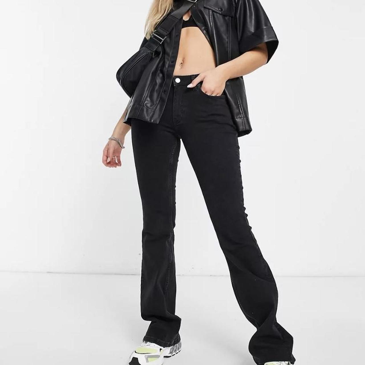 Weekday Low rise flared Jeans Black Size w34 Never... - Depop