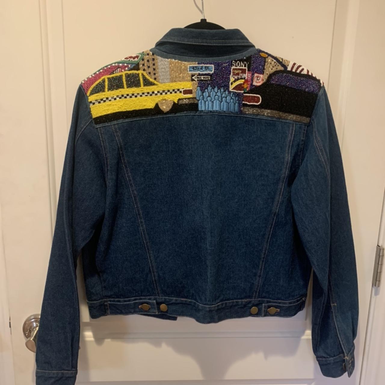 Beaded Denim Jacket Size small but fits a bit... - Depop
