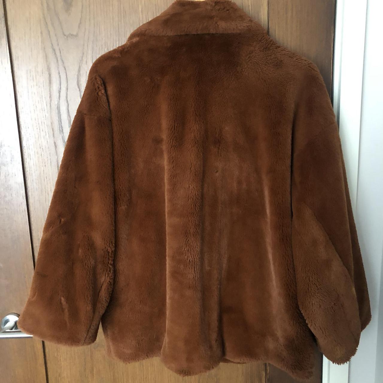 Weekday brown faux fur coat Size xs would fit a uk... - Depop