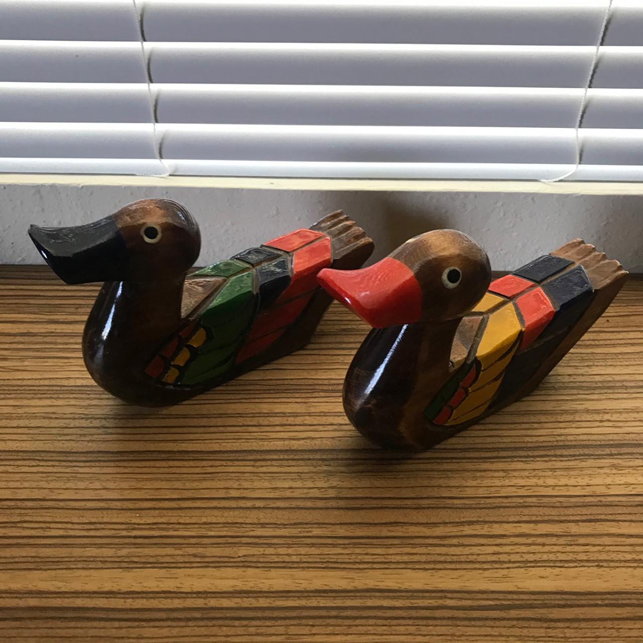 Wood ducks. Nicely painted and finished. No... - Depop