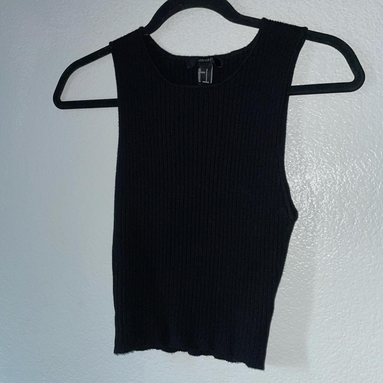 BLACK RIBBED TANK -worn a couple times... - Depop