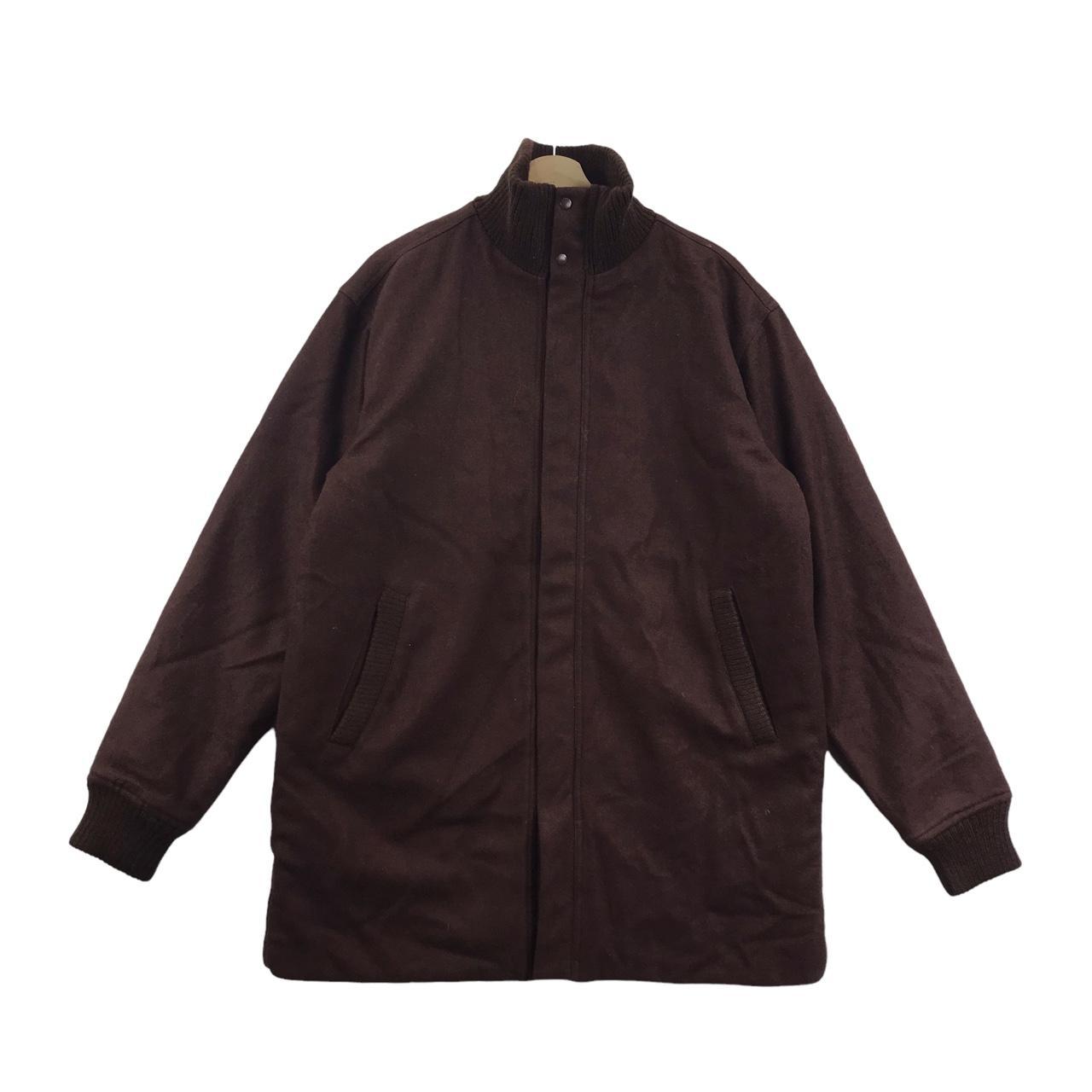 SHIPS Japanese Brand Maroon Wool Coat Jacket Thanks... - Depop