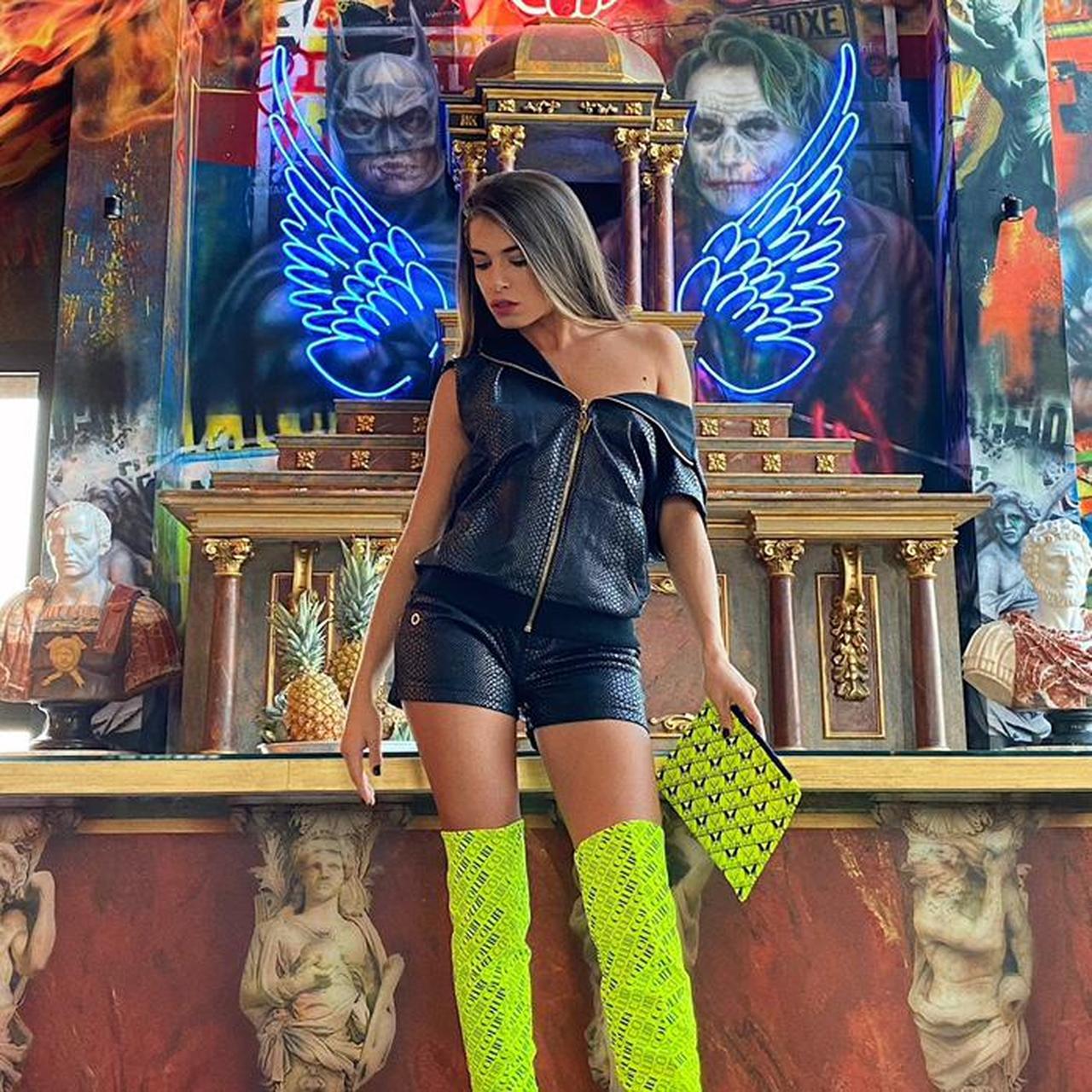 Women's Gold and Black Dress | Depop