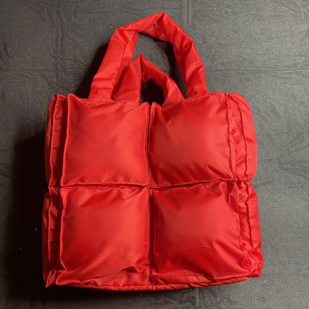 Red puffy bag from EGO #ego #redtote #puffybag... - Depop