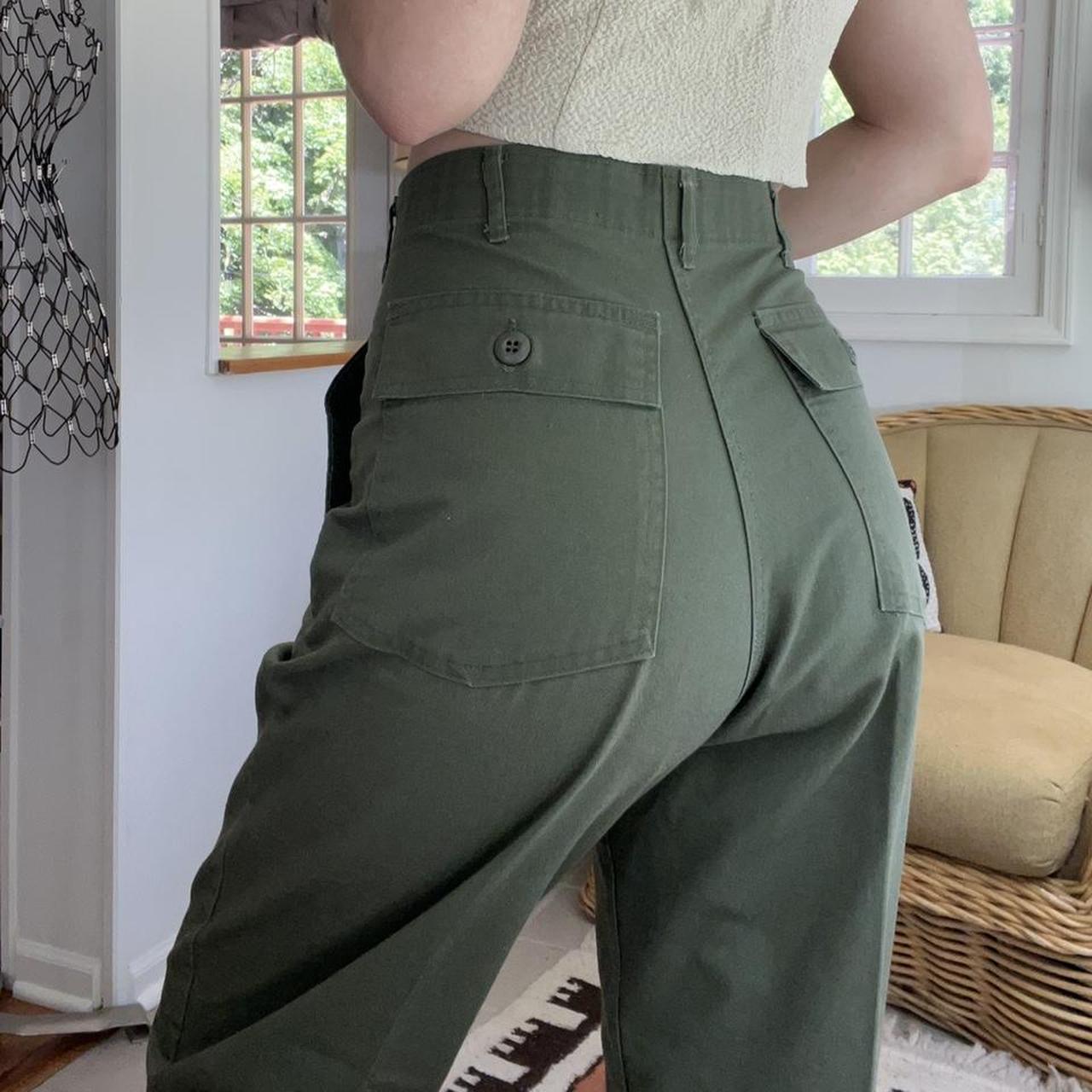 vintage Army pants, sz 34X33. flat w~16.5”, h~23.5”,... - Depop