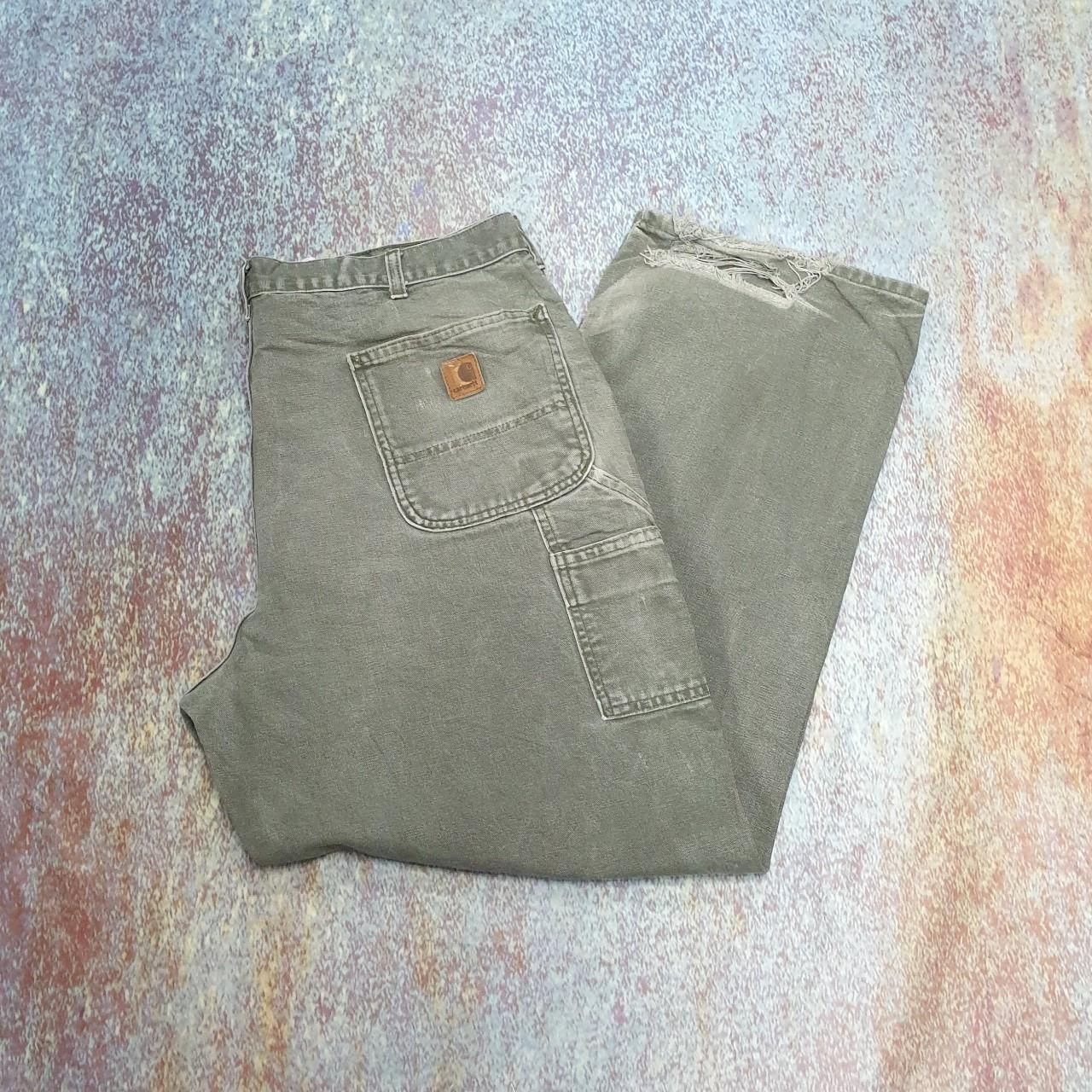 Vintage Carhartt Workman Jeans in Moss Green Brand:... - Depop