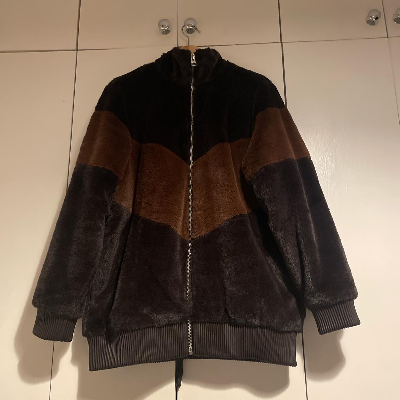 Weekday women bomber jacket in faux fur like new... - Depop