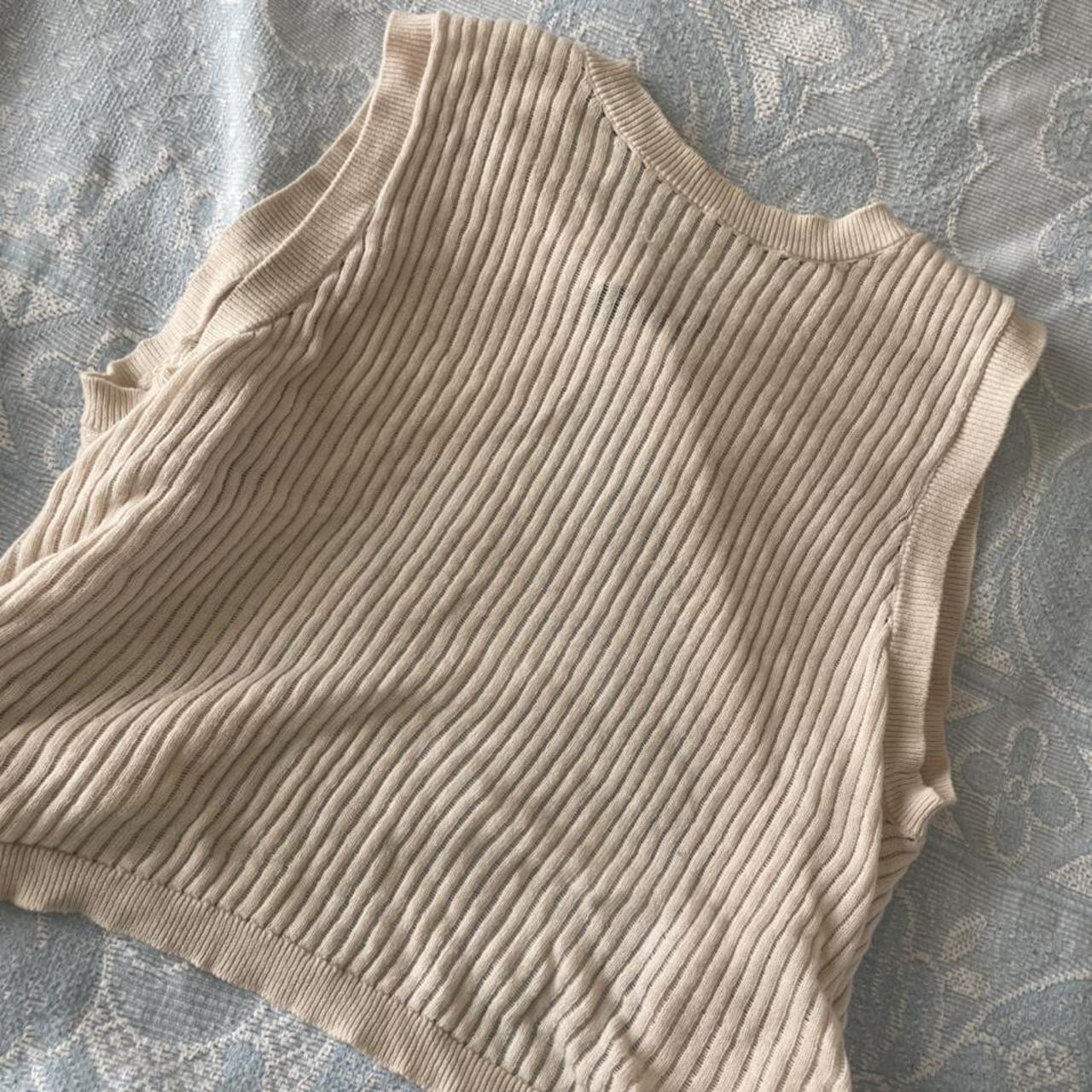 Knitted open back top Size: labelled Large (fits... - Depop