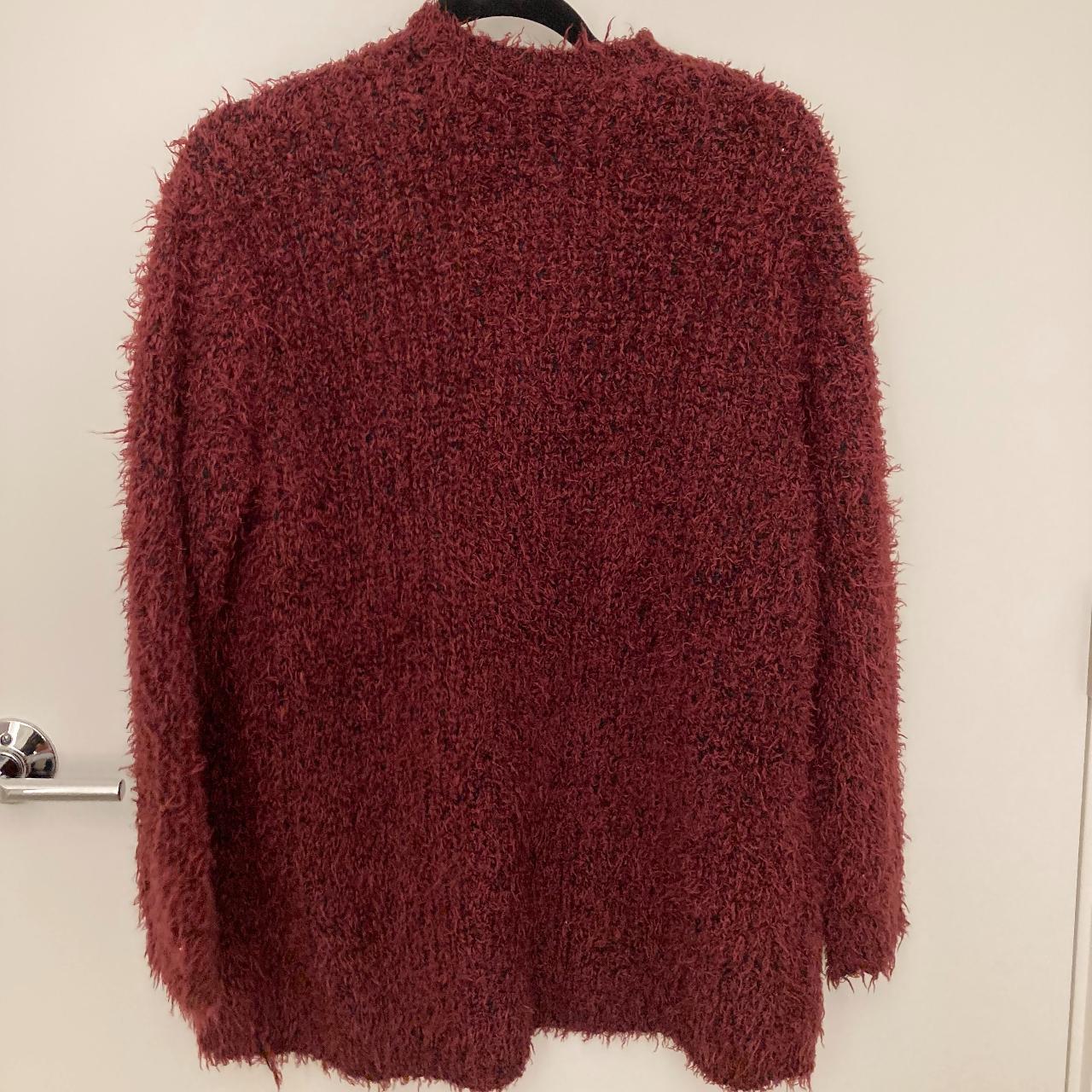 Fuzzy burgundy red cardigan - size S The fuzziest,... - Depop
