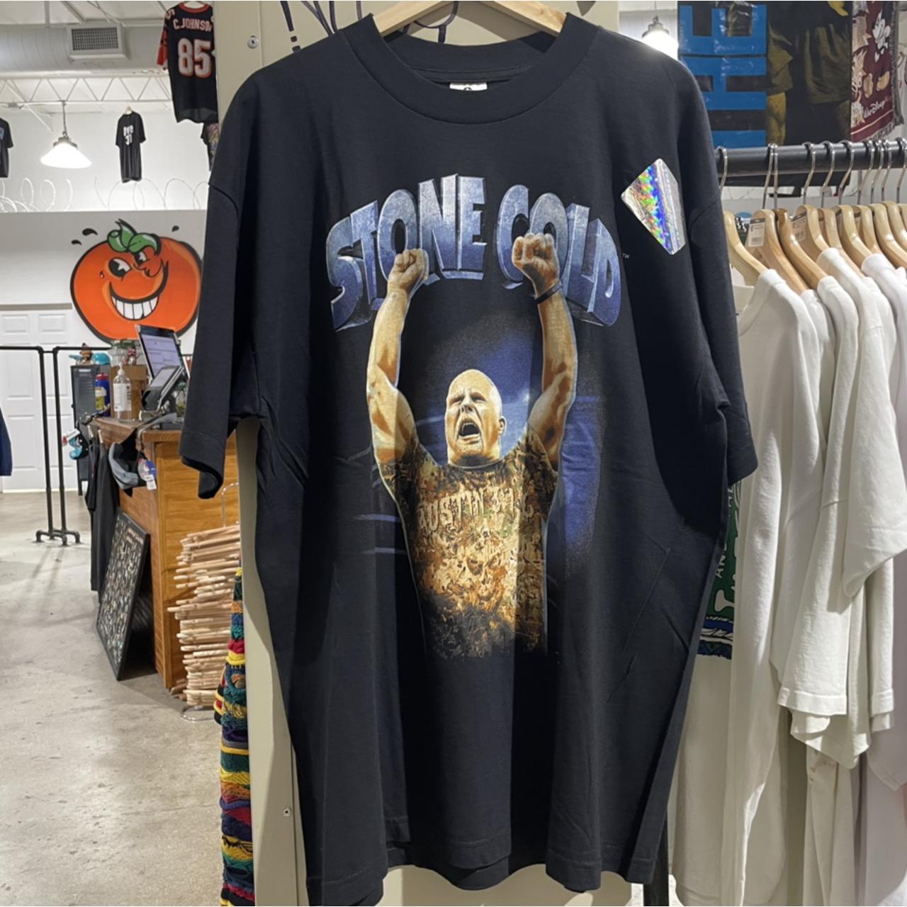 1998 Stone Cold Double Fist Kill Em All Tee - Black... - Depop