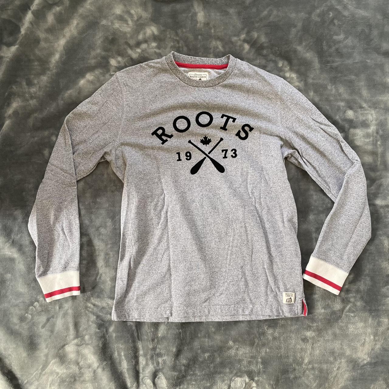 canada roots long sleeve shirt with signature red... - Depop