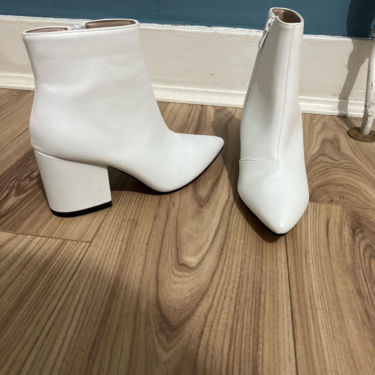 Never worn white boots #boots #white - Depop