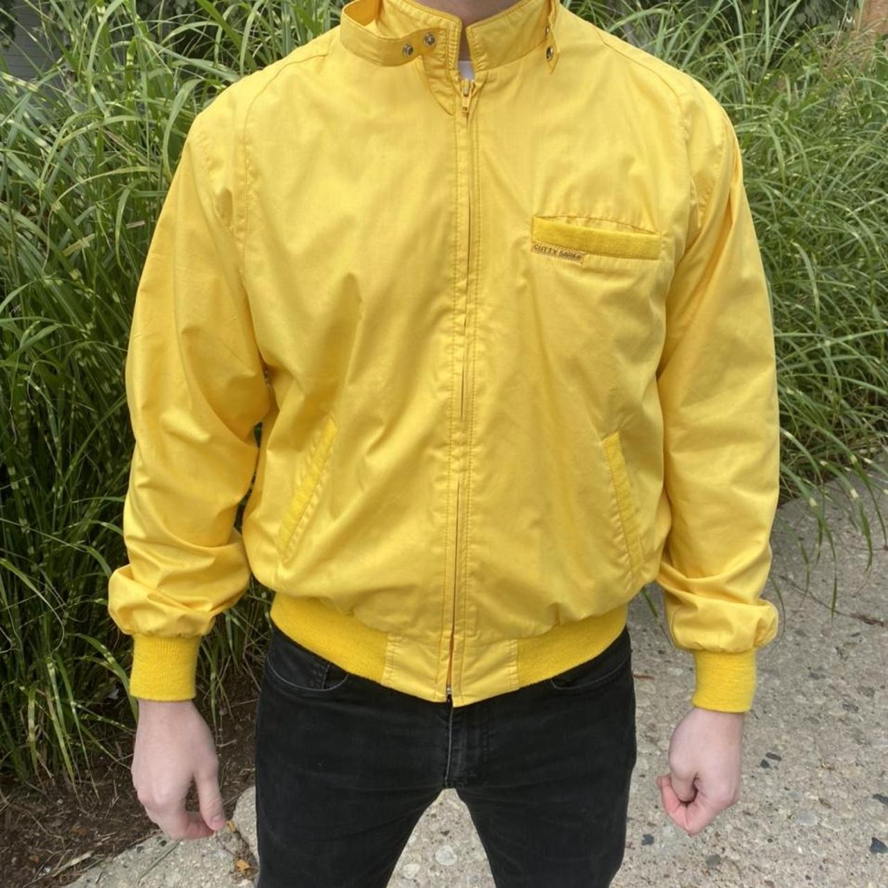 Cutty Sark Members Only style jacket. Bright yellow.... - Depop