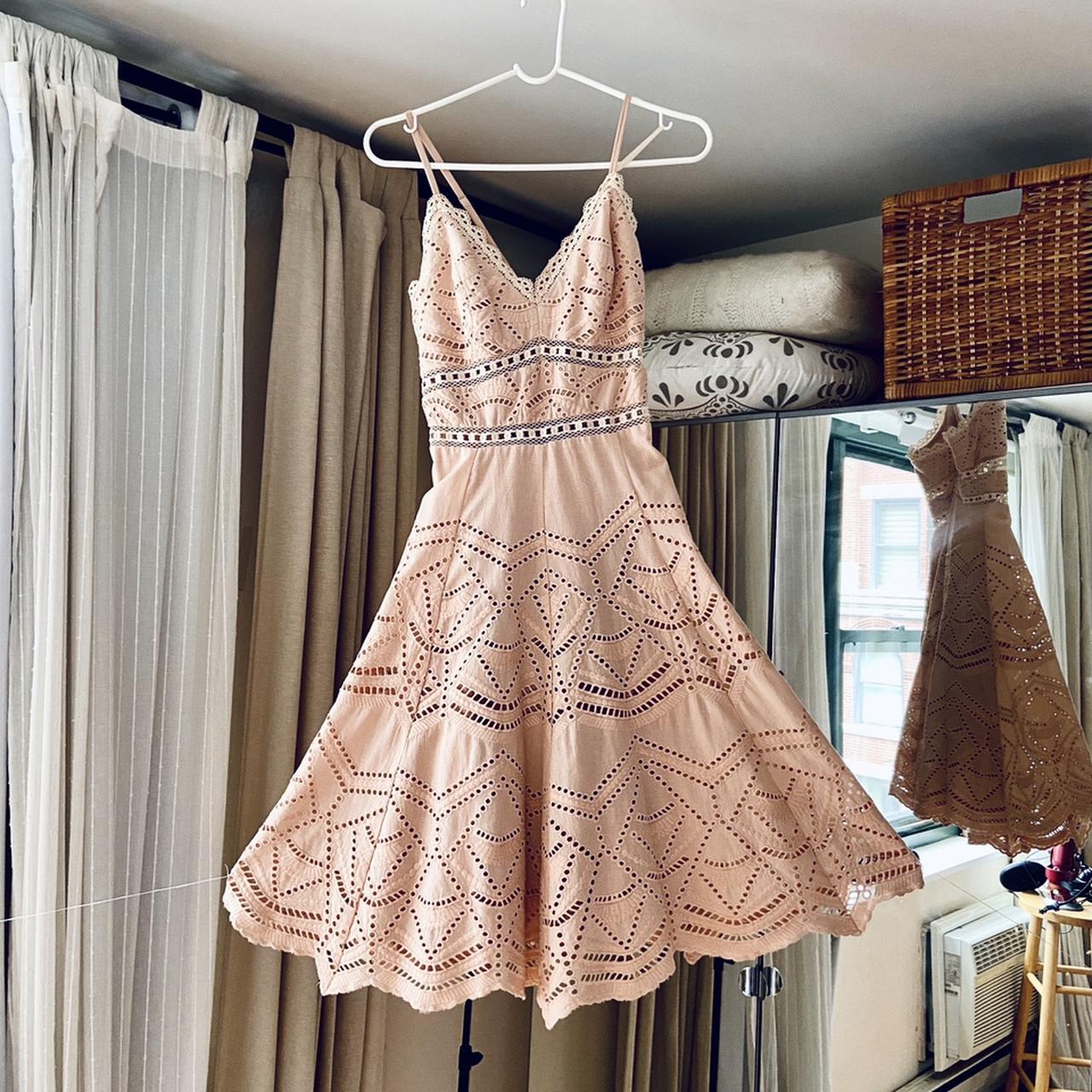 GORGEOUS pale pink eyelet lace dress Super... - Depop