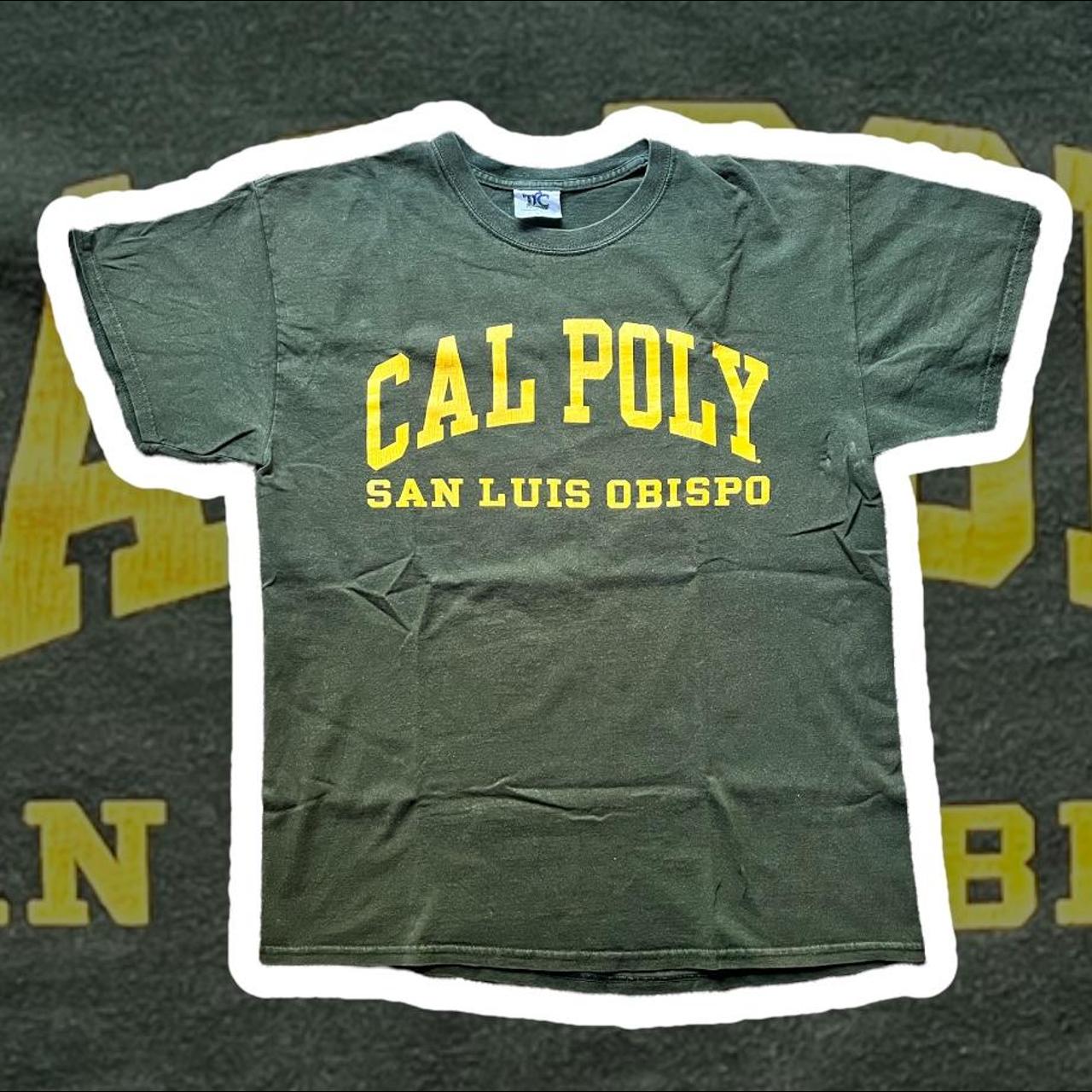 Rare vintage cal poly tshirt Forest green with... - Depop