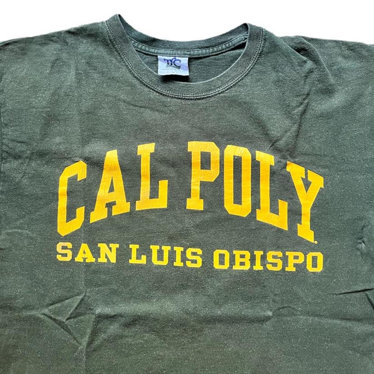 Rare vintage cal poly tshirt Forest green with... - Depop