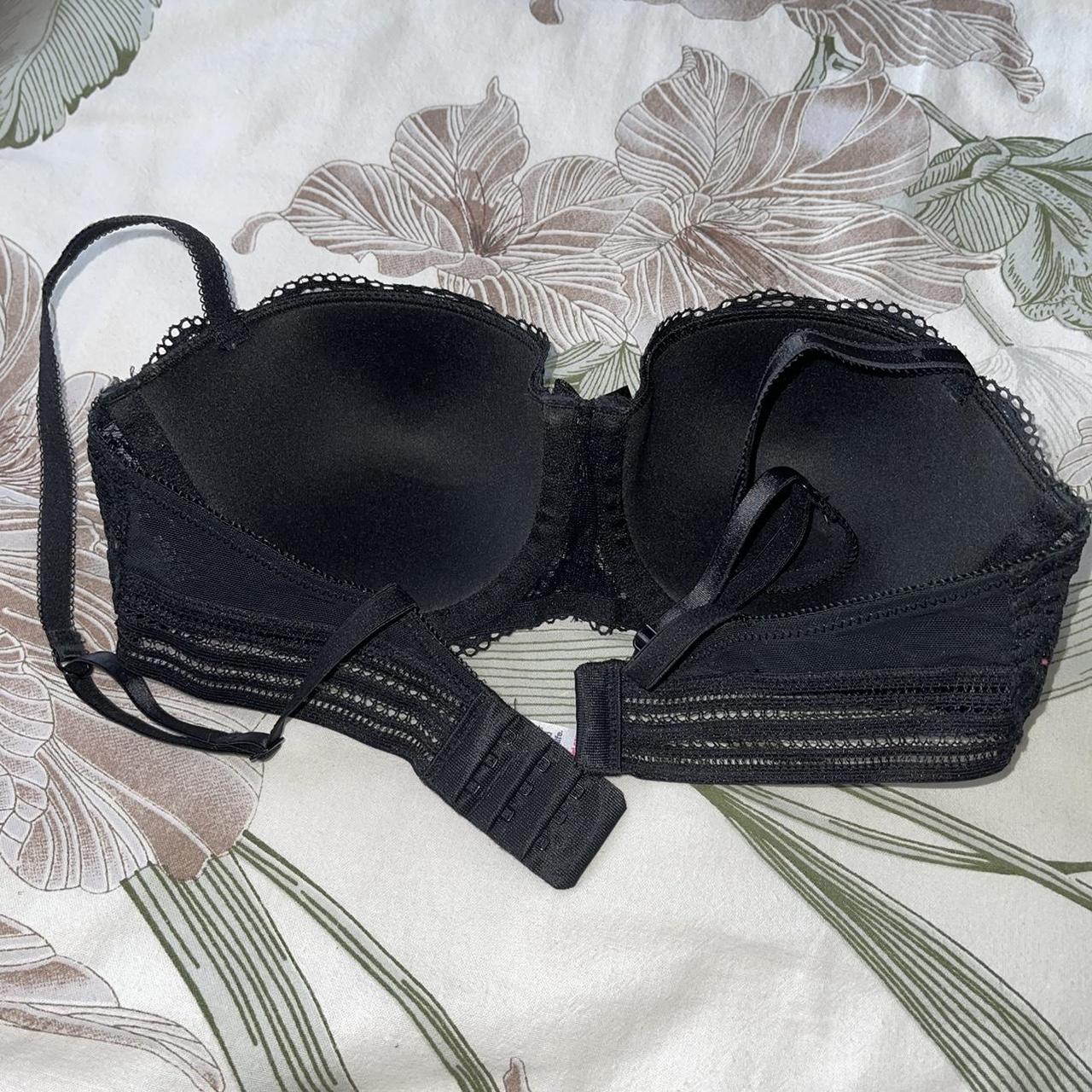 black lace balconette bra - 32C - brand new without... - Depop