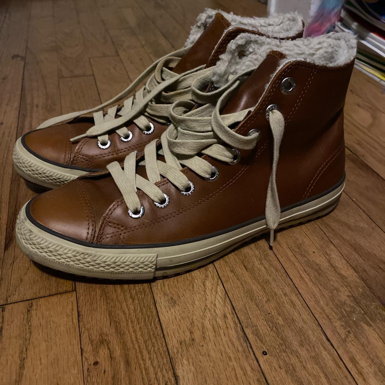 SALE Men’s Converse All Star Brown Leather... - Depop