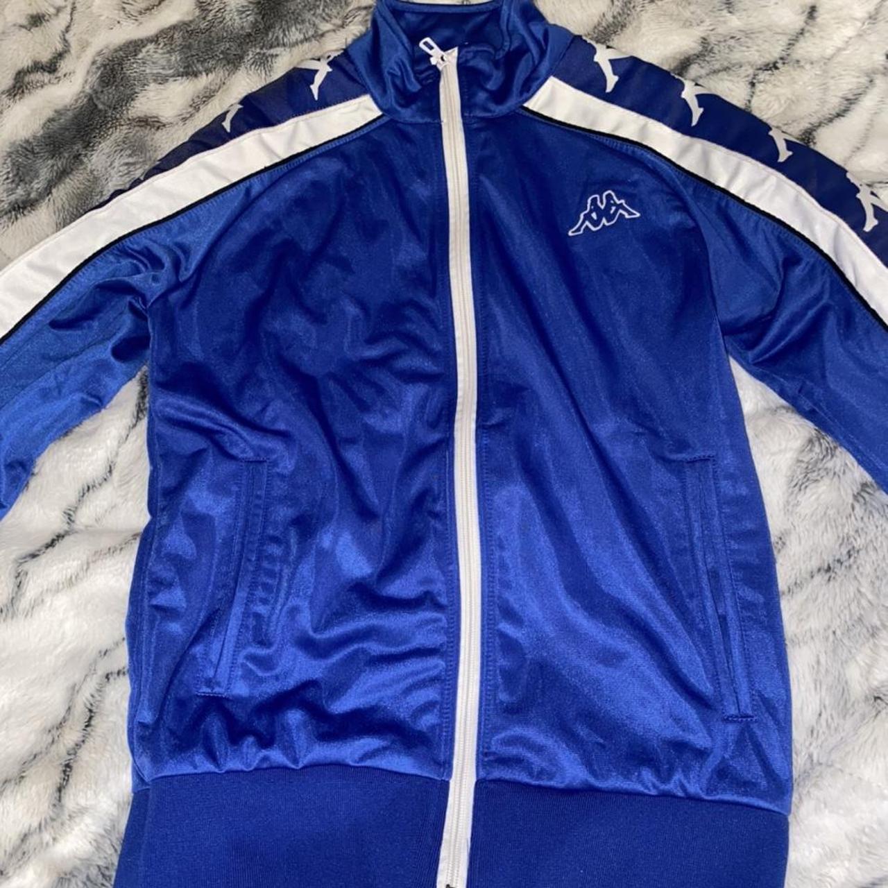 Kappa Men's Blue and White Coat | Depop