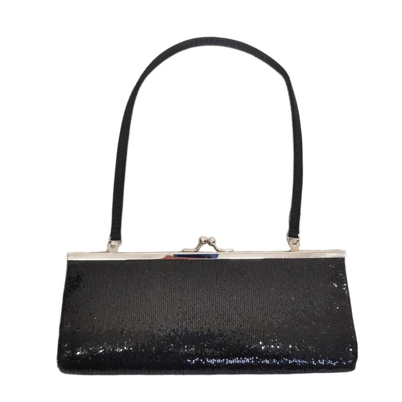 90s y2k Vintage BHS Black Sparkle Mini Handbag In... - Depop