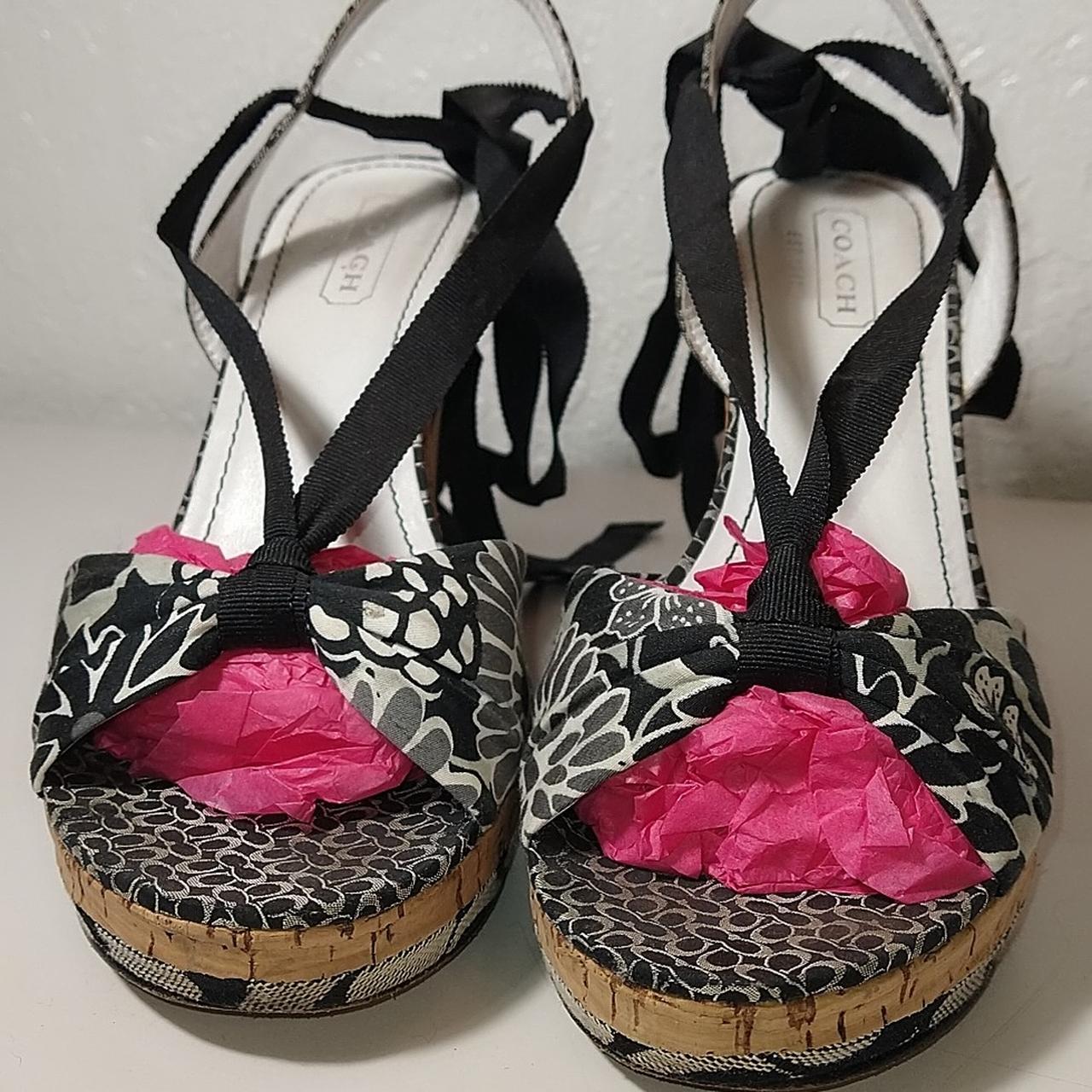 COACH WOMEN'S RACHEL CORK WEDGE SANDALS SIZE 6 1/2M... - Depop