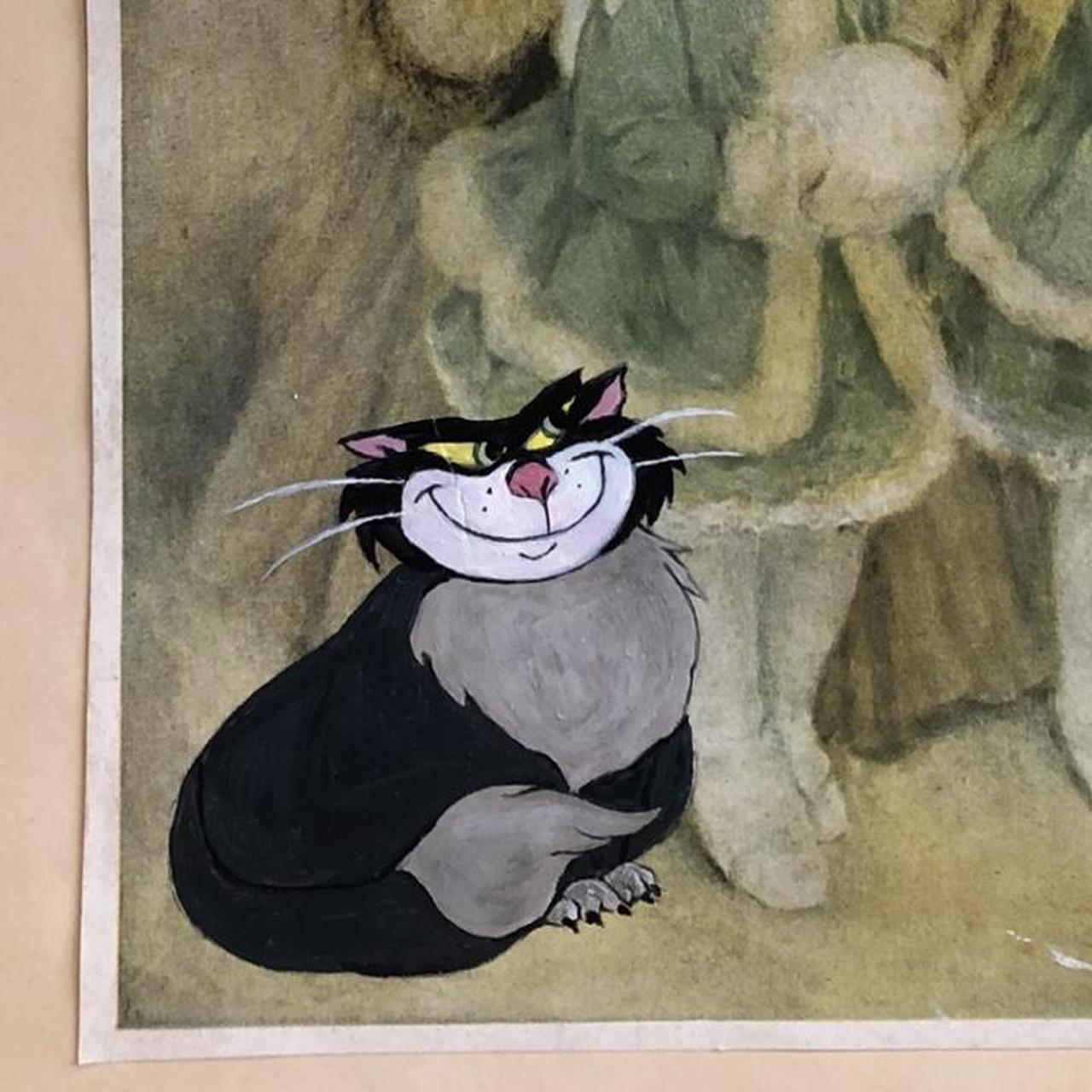 Hand Painted Lucifer Cat (Cinderella) on upcycled... - Depop