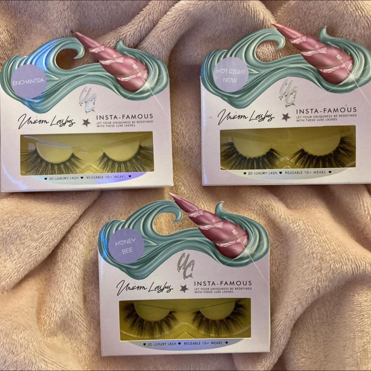 3 pairs of Unicorn Cosmetic Lashes 1x Honey Bee 1x... - Depop