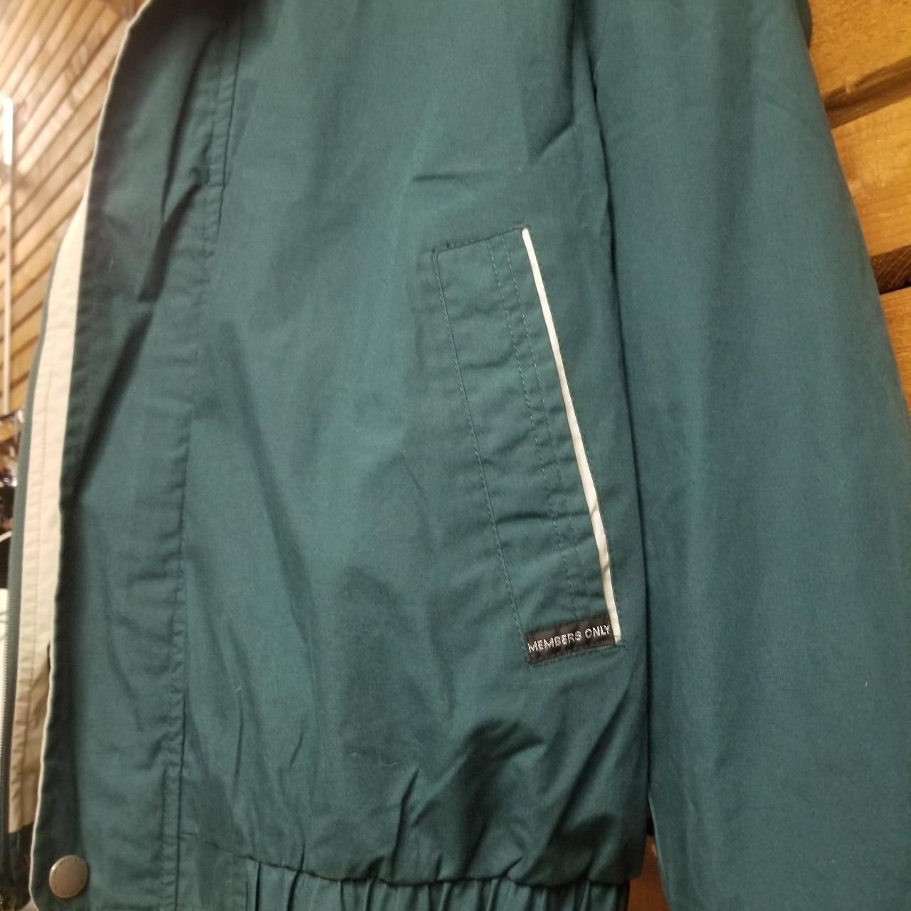 Vintage Green and Tan Members Only Bomber Jacket... - Depop