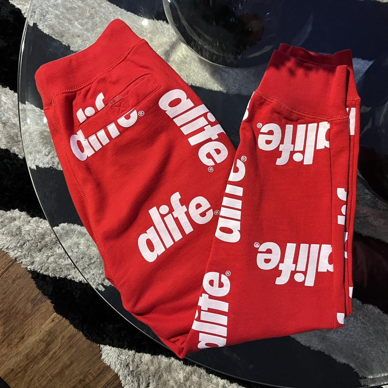 Alife Men's Red and White Joggers-tracksuits | Depop