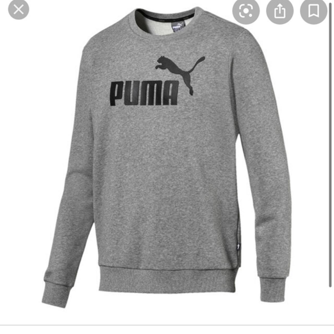 Puma Women's Black and Grey Jumper | Depop