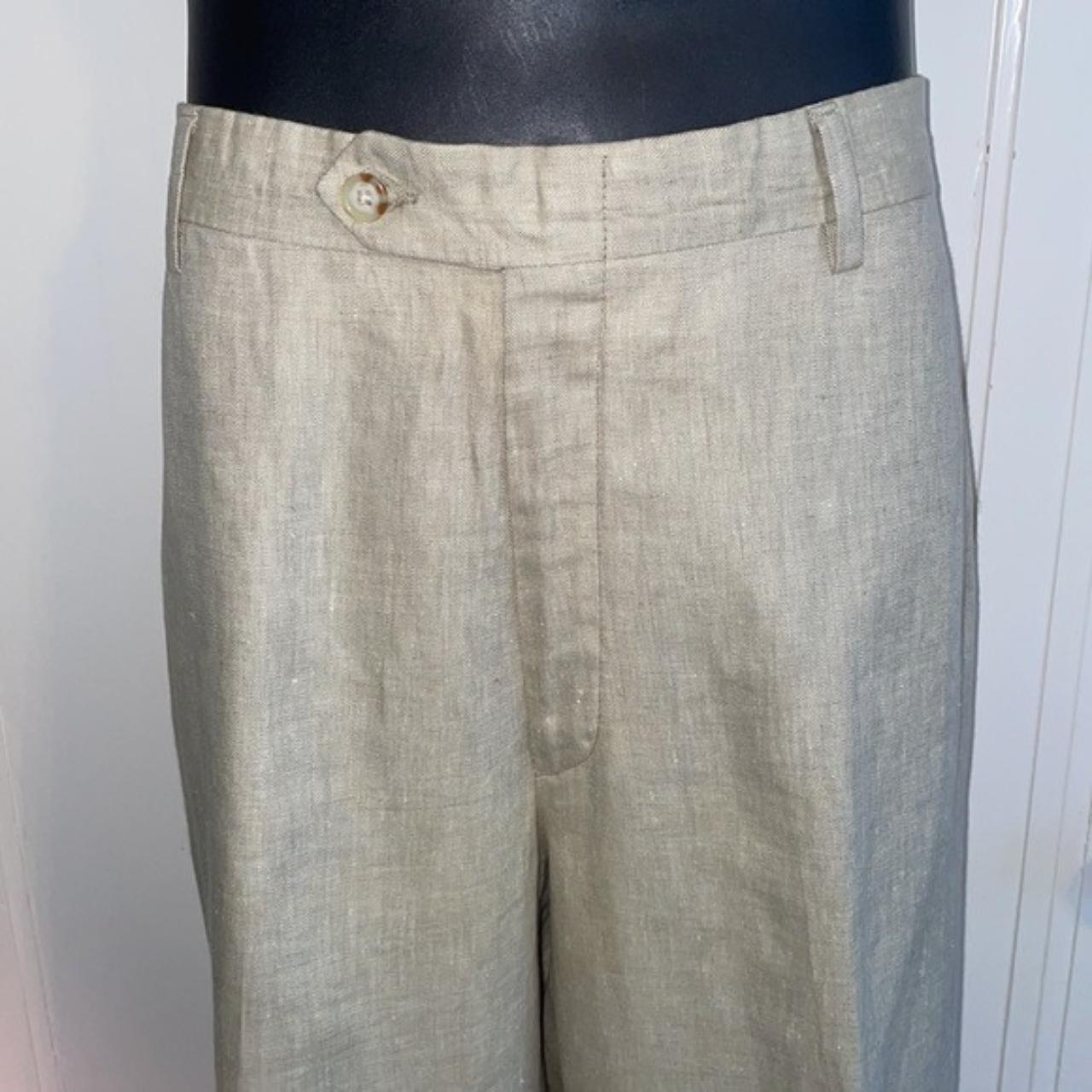 Berle light tan linen pants 36 R Excellent... - Depop