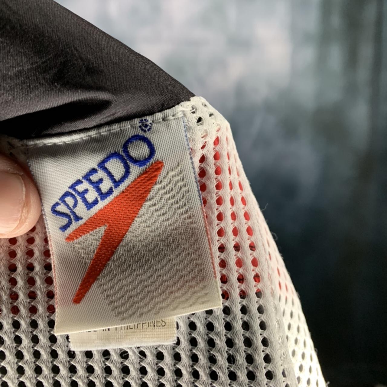 Vintage Speedo black and red windbreaker jacket... - Depop