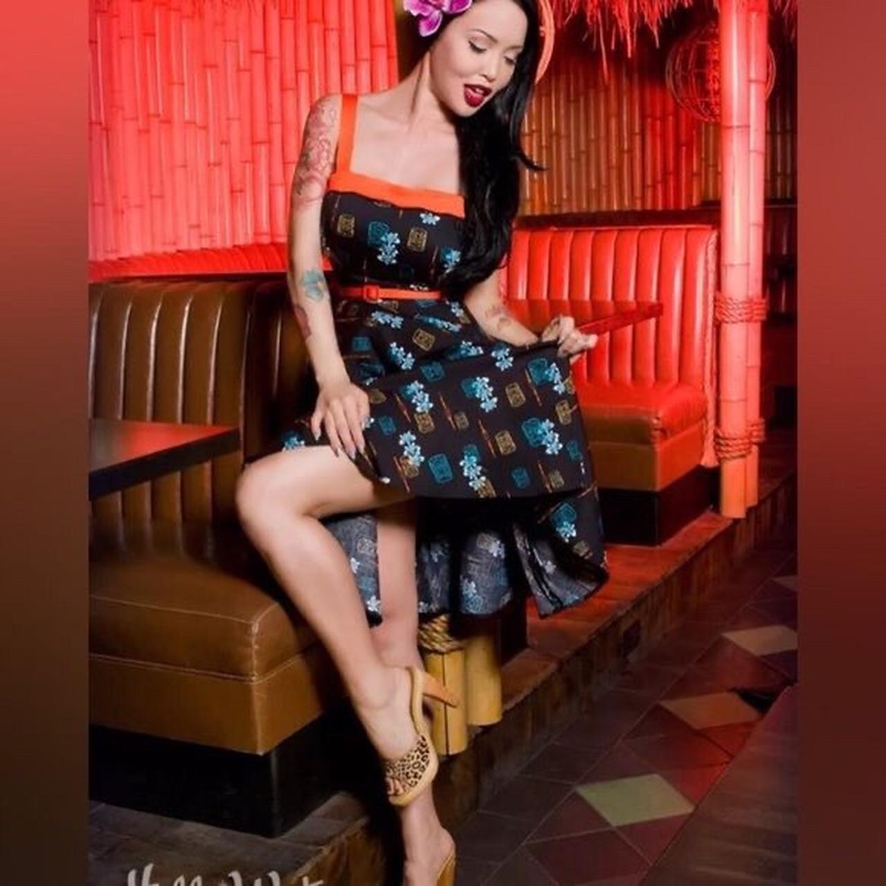 Pinup Couture tiki Netti dress XS EUC no belt. Pinup... - Depop