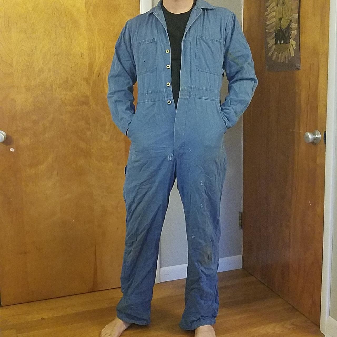 Distressed vintage Workingman 1950s coveralls in... | Depop