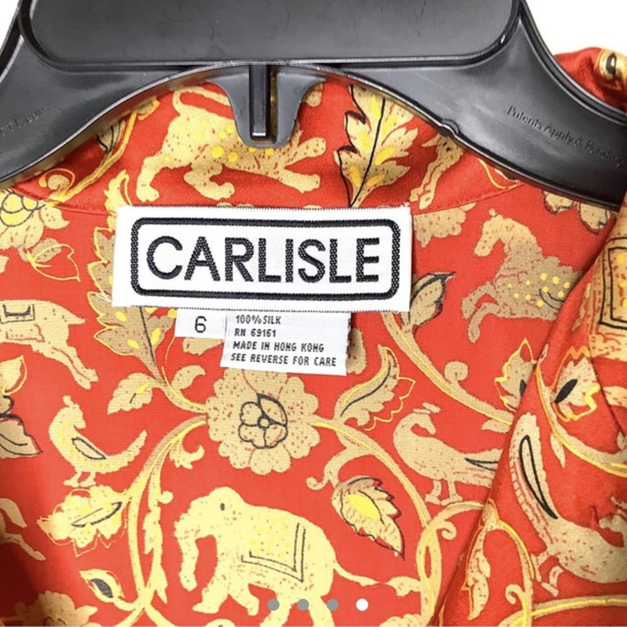 Carlise 100% red Silk button up blouse. This is... - Depop