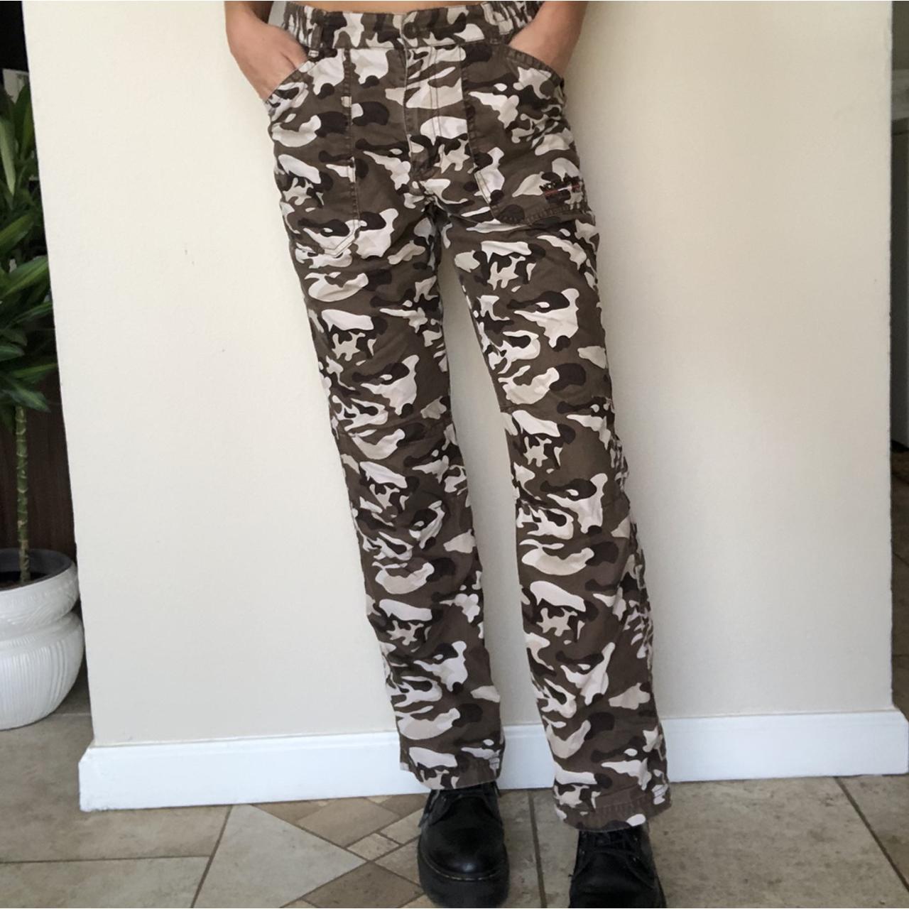 Clout camo pants🤠 Stretchy waistband! My guess is... - Depop