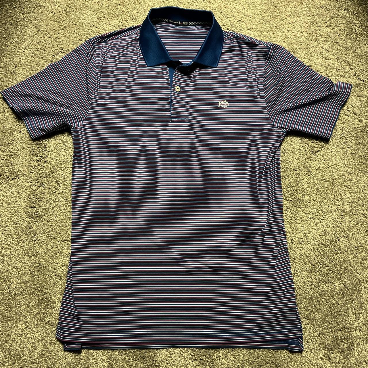 tri colored southern tide polo. size small in... - Depop