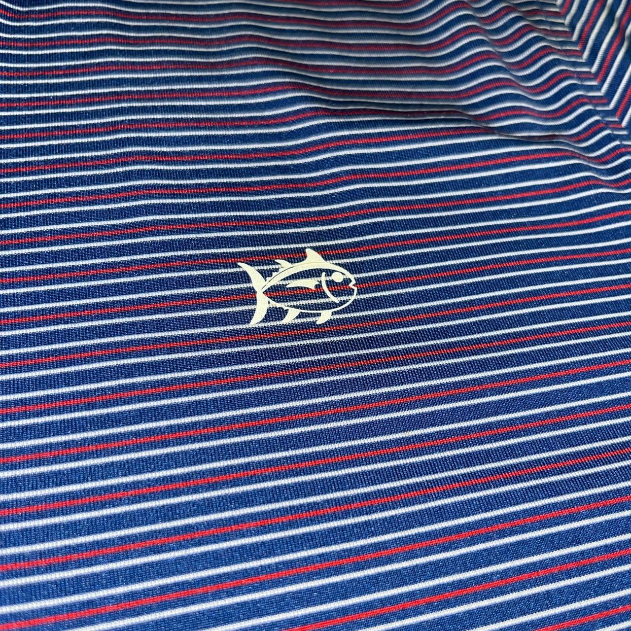 tri colored southern tide polo. size small in... - Depop
