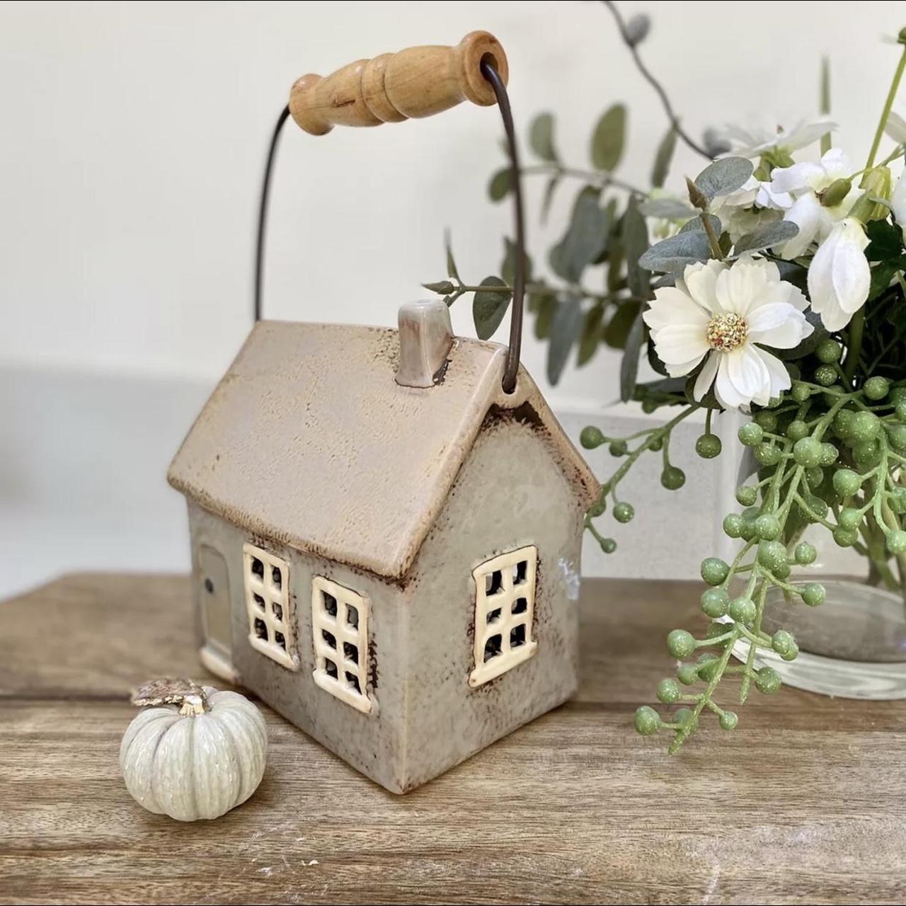 Ceramic Light Grey Village Pottery Country Cottage... - Depop