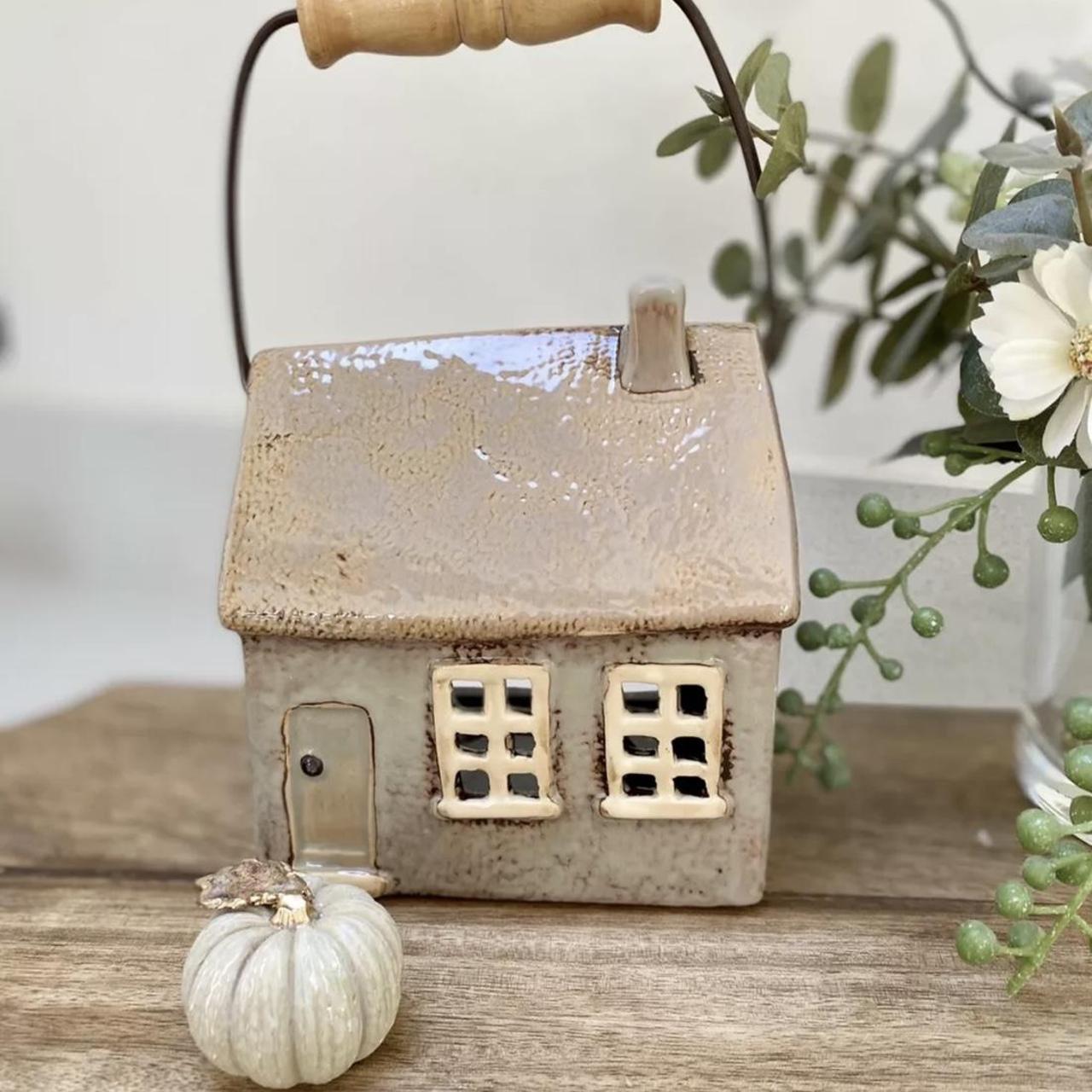 Ceramic Light Grey Village Pottery Country Cottage... - Depop