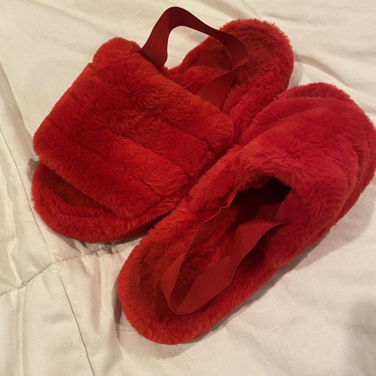 Ego Shoes Fluffy Red Slides Woman’s 8 Great... - Depop
