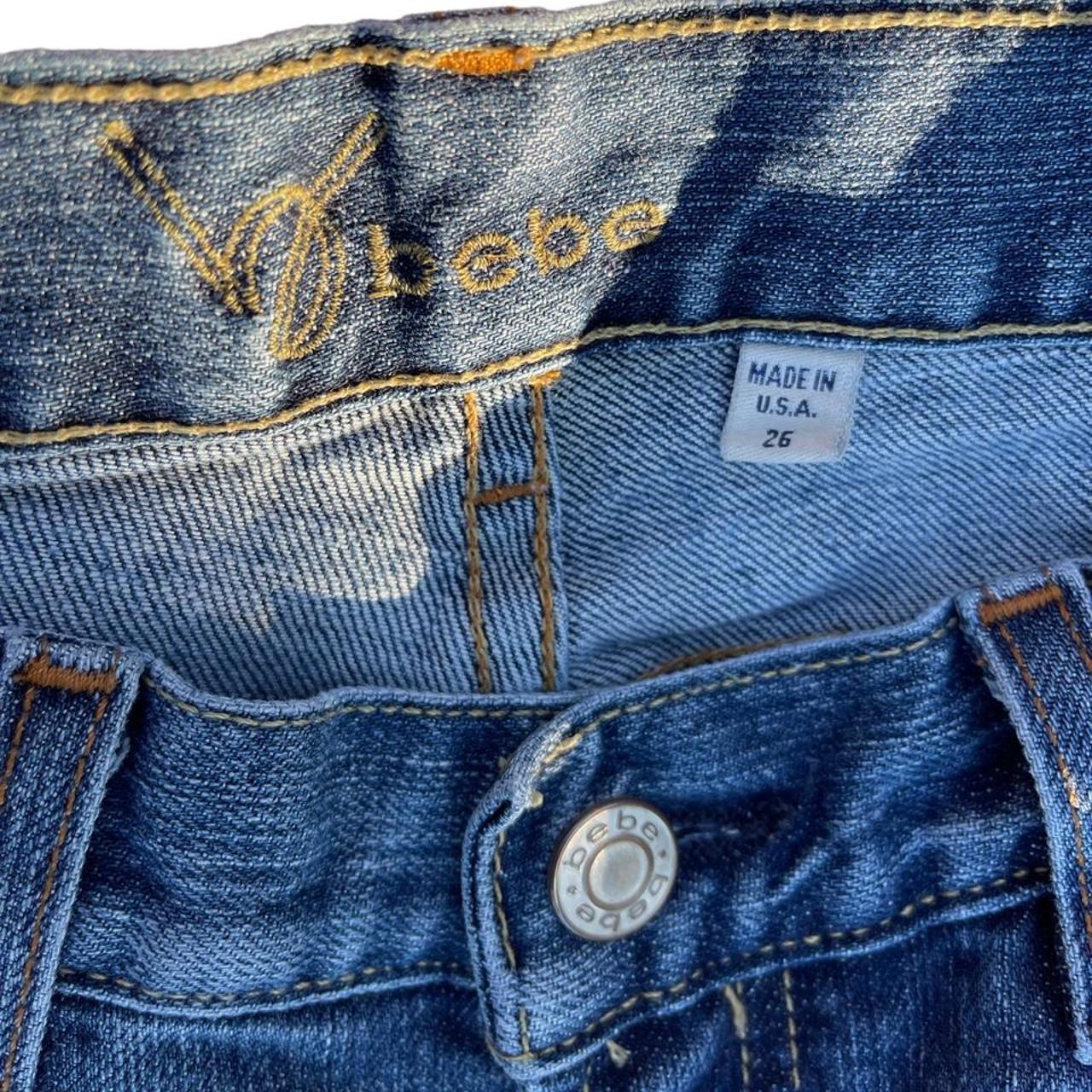 -Super cute low rise Bebe jeans -Bedazzled back... - Depop